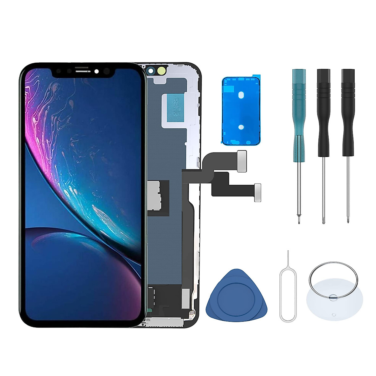 for iPhone X 5.8 inch 10 LCD Touch Screen Replacement Display Digitizer Compatible with Model A1865 A1901 A1902 with Repair Tools Waterproof Adhesive in Black