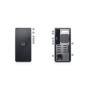 Dell Inspiron 3891 MT Mini Tower Desktop | Core i3-10105 - 1TB HDD Hard Drive - 8GB RAM | 8 cores @ 4.4 GHz Win 10 Home Black (Renewed)