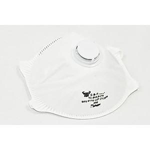 9116 Particulate Respirator Dust Mask with Valve, Two-Strap Cup Style Design, Lightweight with Cushioning Nose Foam, NIOSH Approved 10 Masks