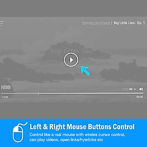 DinoFire Wireless Presenter Remote with Air Mouse, RF 2.4GZ USB Rechargeable Presentation Clicker and Pointer Powerpoint PPT Slide Clicker for Laptop/Computer/MAC