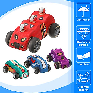 Zhanmai 6 Pcs Wooden Toy Cars to Paint Wood DIY Car Toys Unfinished Wood Race Cars Bulk Paintable Wooden Cars Crafts for Home Activities Easy Woodworking and Family Time Set