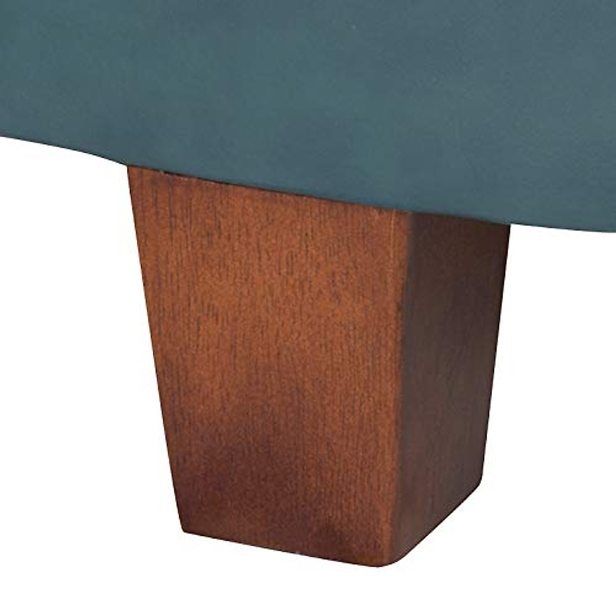 HomePop Round Leatherette Storage Ottoman with Lid, Teal