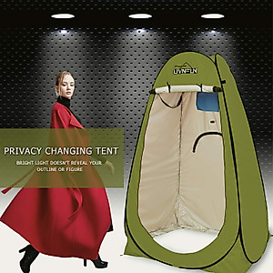 LUVNFUN Privacy Shower Tent – Pop Up Changing Tent Camping Shower Toilet Tent Portable Shelters Room 6.2 FT Tall - Color Pink