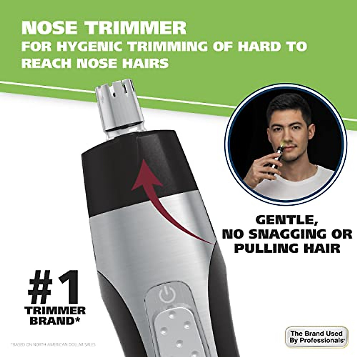 Wahl Lighted Nose, Ear, and Eyebrow Trimmer for Painless Easy to See Facial Hair Trimmer for Men & Women Battery Included. – Model 3023283