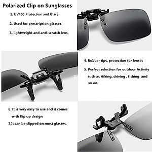 RuiJinGen Clip on sunglasses over the prescription glasses Polarized Lens UV Protection Flip Up Rimless Sunglasses 8 Pack