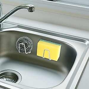 Visengure Sponge Holders for Kitchen Sink 2 Packs, Slivery 304 Multifuctional Stainless Steel Holder, 3.3 lbs Capacity