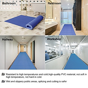 uyoyous Non-Slip Drainage Mat 35.4 x 82.6 inch Commercial Anti Fatigue PVC Floor Mat Wet Area Door Mat Bath Shower Floor Mat Versatile Restaurant Kitchen Heavy Duty Rugs for Indoor Outdoor Bathroom
