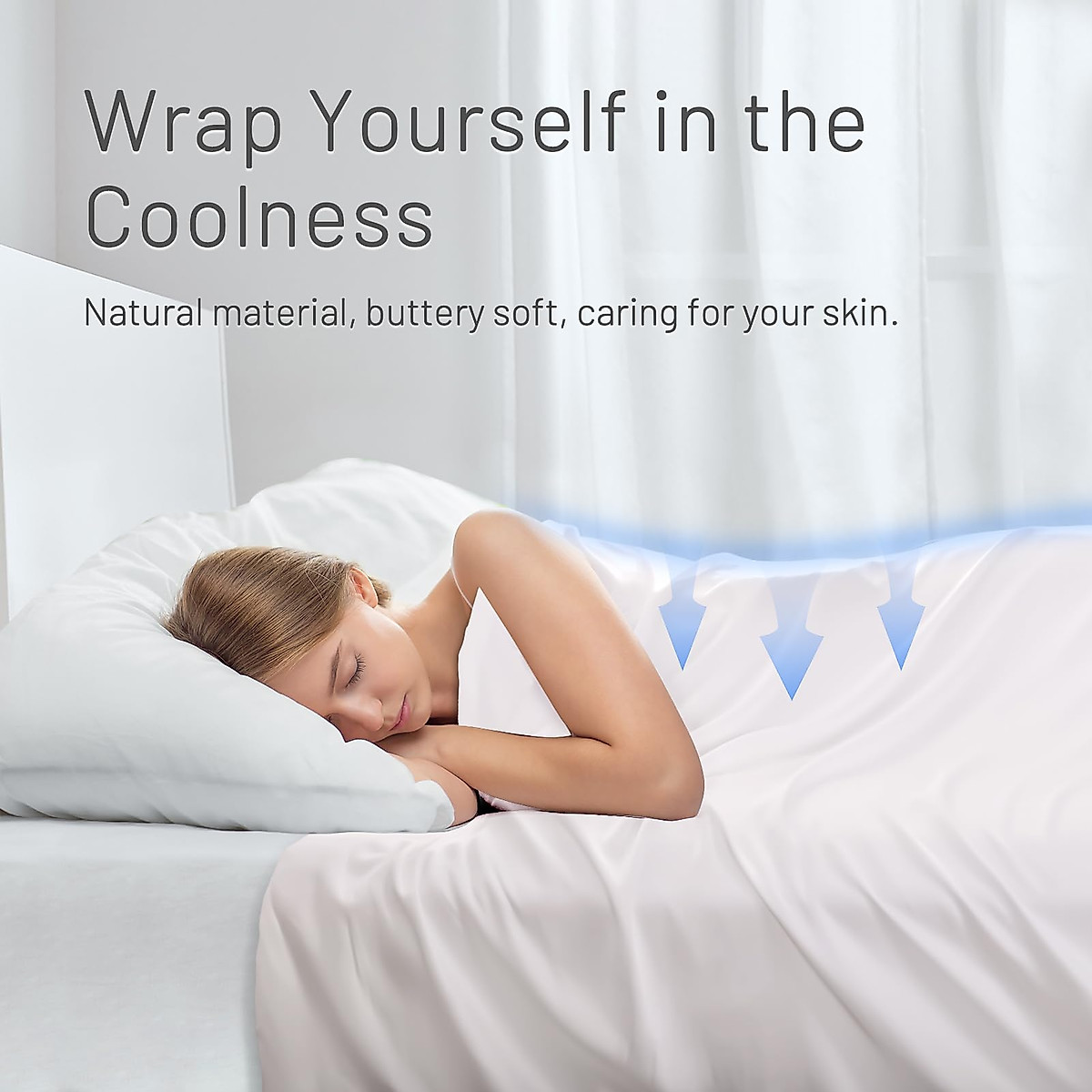 NEXHOME PRO 100% Organic Bamboo Duvet Cover Set King - Lightweight Summer Cooling Comforter Cover for Hot Sleepers 104"x90" 3pcs Breathable White Bedding with Corner Ties,Zipper Closure, No Insert