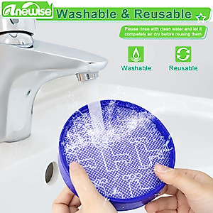 Anewise Filter Kits repalcement for Dyson dc25 vacuum Ball filters, Includes 1Pcs 919171-02 Washable Pre Motor Filter and 1Pcs 916188-05 Hepa filter, Fits DC-25 Models