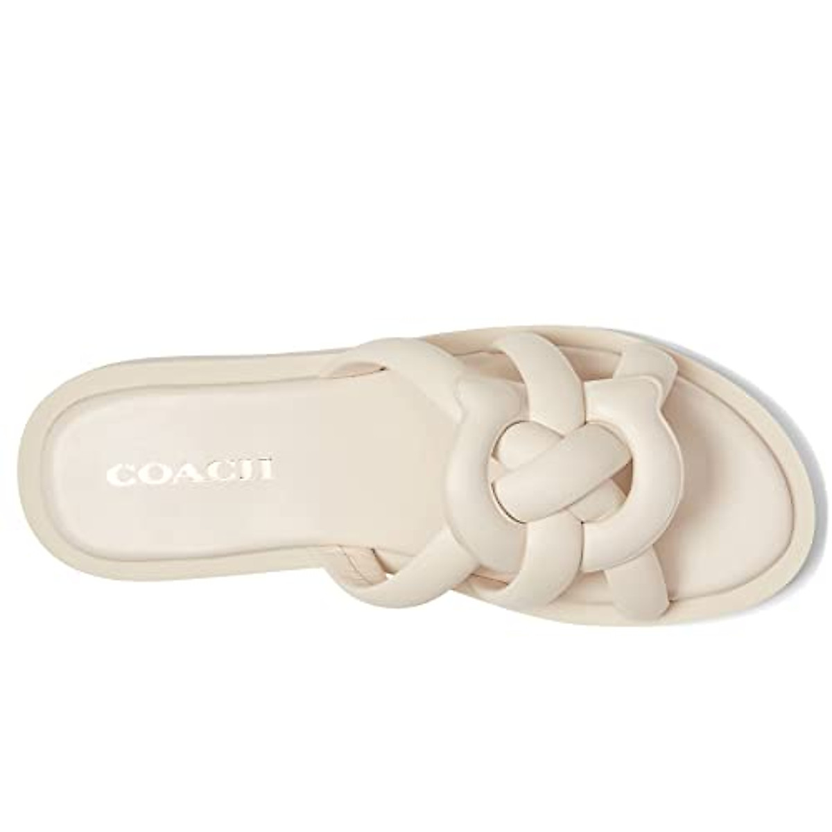 COACH Georgie Leather Sandal White 9 B (M)