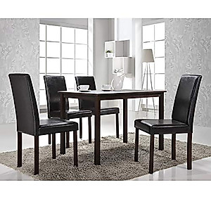 Baxton Studio Andrew Dining Table, 47.75" W x 30" D X 29.5" H, Dark Brown