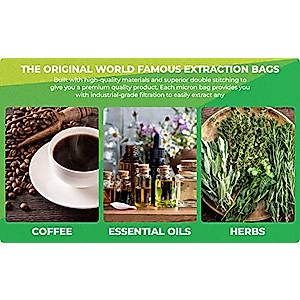 BUBBLEBAGDUDE Bubble Bags 5 Gallon 5 Bags Set - Herbal Ice Bubble Bag Essence Extractor Kit - Plant & Herb Extraction Bubble Bags with 10 x 10” Pressing Screen & Storage Bag (220 to 25-Micron Bags)