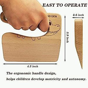 Kasiden Wooden Kids Knife for Cooking,Kid Safe Knives,Kitchen Toy,Chopper,Vegetable and Fruit Cutter (For 2-8 Years Old)