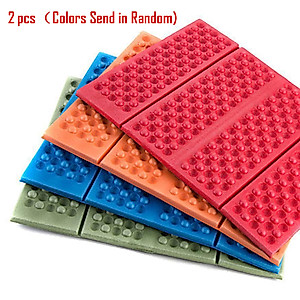 Goaup Sitting Pad, 2pcs Foam Camping Mat Seat Waterproof Folding Mat for Picnic, Hiking, Backpacking, Mountaineering (Colors are Send Randomly)