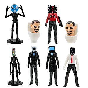 GLXYSN 8Pcs Action Figure Horror Cartoon Movies Character Action Figure Model for Kids Birthday Party Cake Topper Halloween Parties Decoration