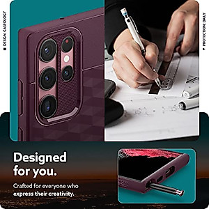 Caseology Parallax for Galaxy S22 Ultra Case Enhanced Ergonomic Design - Burgundy