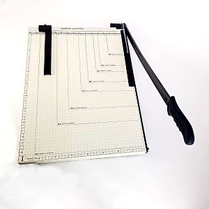 A4 Guillotine Paper Cutter with Metal Base, (12" x 10" inch top), Paper Trimmer with Multi Sheet Capacity, Heavy Duty Blade for Photo Craft Cardstock, Large Paper Cutter for Home or Office