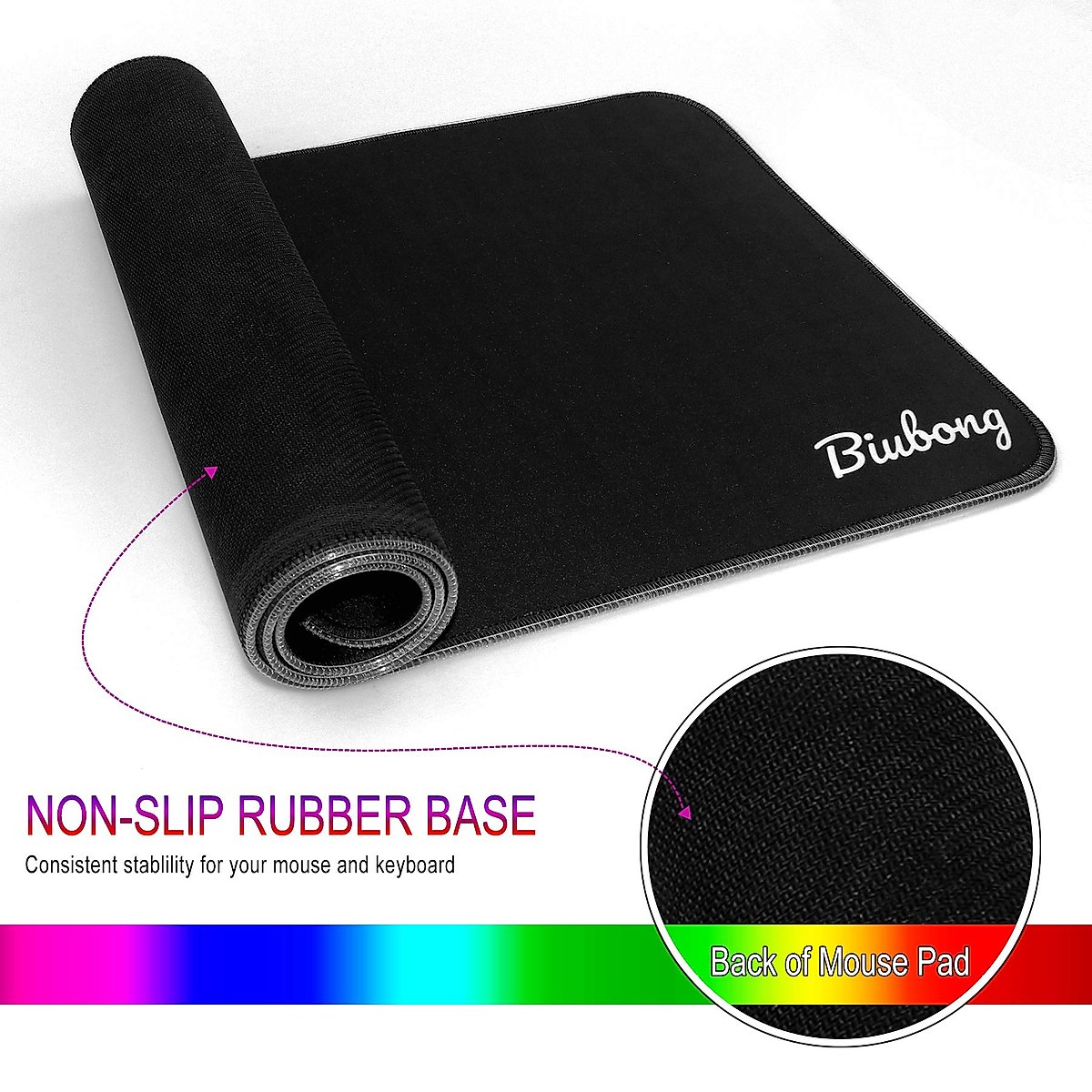 RGB Gaming Mouse Pad, Large Expanded Soft LED Mouse Pad with 14 Light Modes, Anti-Slip Rubber Base for Computer Keyboard Mat, 31.5"x11.8"x0.16" (XL)