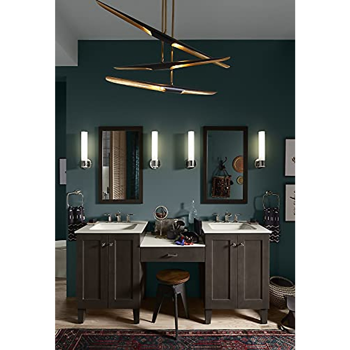 KOHLER Artifacts Bathroom Vanity Light Fixture, Single Wall Sconce Lighting, Frosted Glass Shade, UL Listed, 1 Light, Polished Nickel