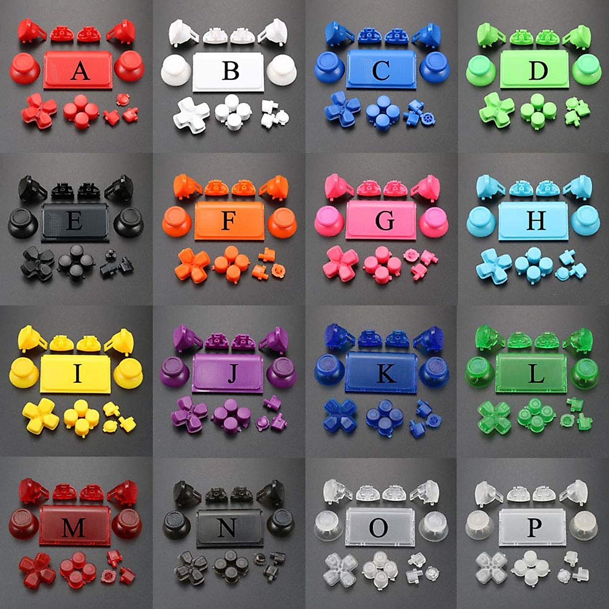 Buttons Full Set for PS4 Pro Joysticks Dpad R1 L1 R2 L2 Direction Key ABXY Buttons JDS 040 JDS-040 for Sony Playstion 4 Pro Controller (Red)