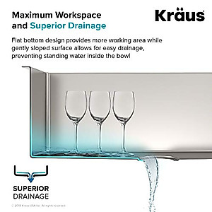 KRAUS Standart PRO 33-inch 16 Gauge Undermount 60/40 Double Bowl Stainless Steel Kitchen Sink, KHU104-33