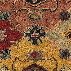 SAFAVIEH Heritage Collection 4' Square Red / Multi HG926A Handmade Traditional Oriental Premium Wool Area Rug