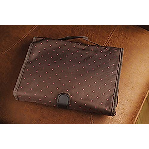 Proverbs 3:5 Tri-fold Bible Cover for Women, Bible Study Organizer, Velcro Closure, Nylon, Pink/Brown, Large