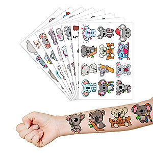Koala Temporary Tattoos Birthday Party Supplies Decorations 96PCS Cute Tattoos Stickers Party Favors Kids Gifts Girls Boys Classroom School Prizes Themed