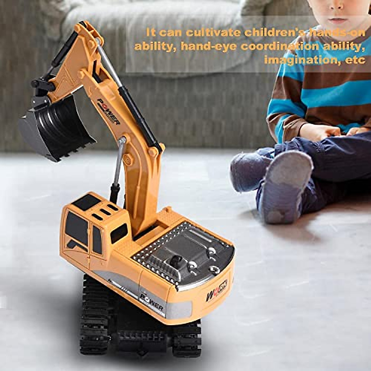 Remote Control Digger,Toy Digger Remote Control Digger Excavator Toys,Engineering Sand Digger Construction Vehicle Toy RC Excavator Toy Cars for Kids(Need to Install Batteries)