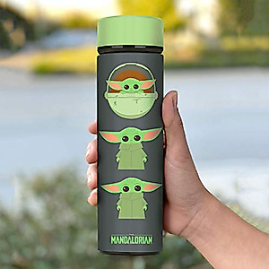 Controller Gear Baby Yoda Water Bottle-Star Wars The Mandalorian The Child, Wide Mouth, Vacuum Insulated Stainless Steel Sport Water Bottle, Leak Proof, Official Disney Merch - Not Machine Specific