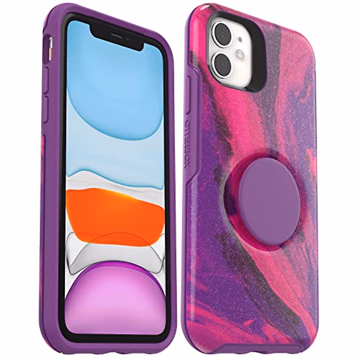 OtterBox + Pop Symmetry Series Slim Case for iPhone 11, iPhone XR (ONLY) Retail Packaging - Berry Flow