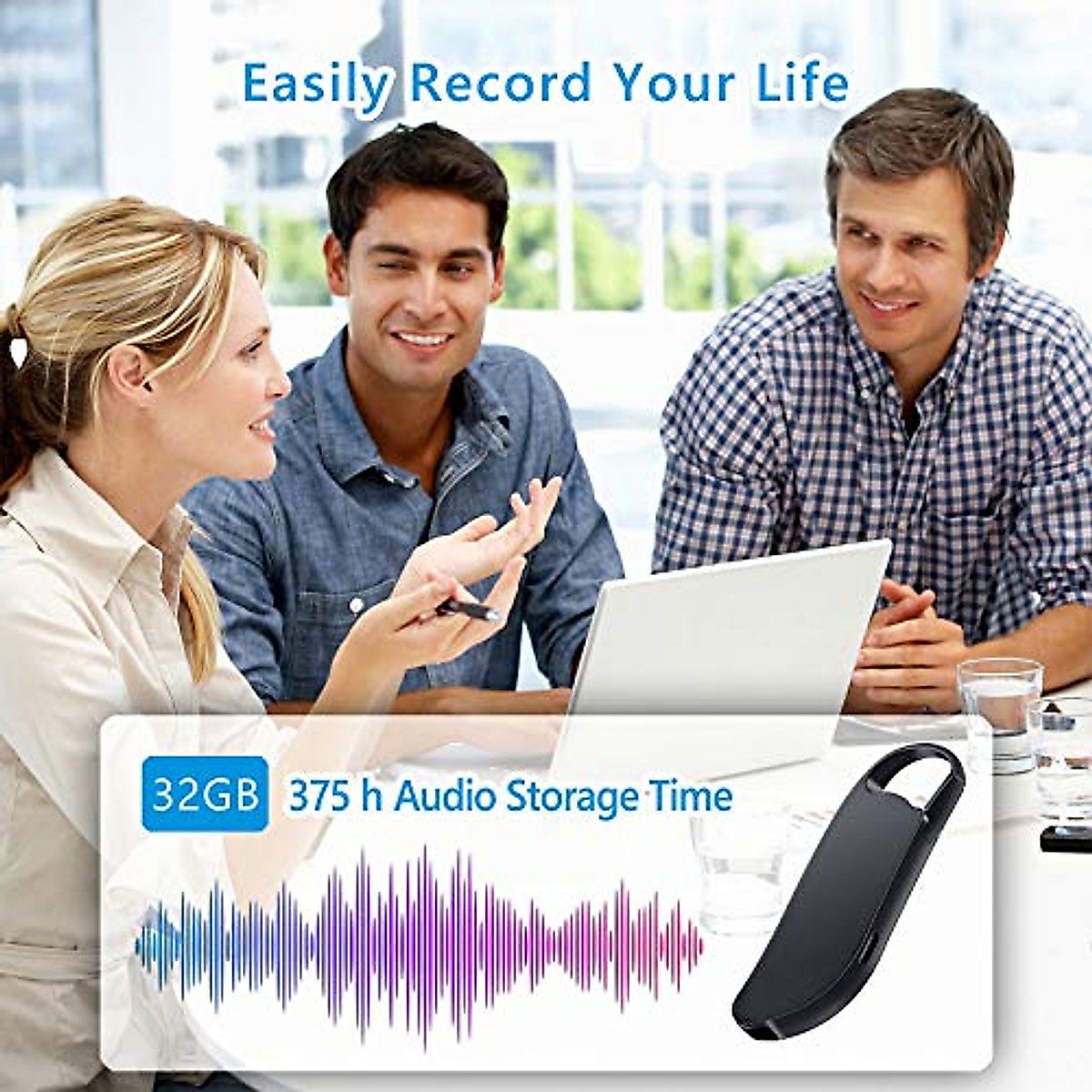 32GB Voice Recorder, Vandlion Voice Activated Recorder with Triple Noise Reduction, Small Audio Recorder for Lecture, Interview, Meeting and More