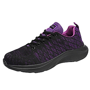 Slip on Sneakers for Women Comfortable Walking Shoes Memory Foam Loafers Waterproof Sneakers Women(0726TA249 Purple,Size 8)