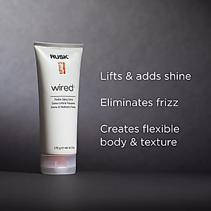 RUSK Designer Collection Wired Flexible Styling Creme, 6 Oz, Lifts, Shines, and Creates Soft, Gravity-Defying Body, Provides Pliable Style Support and Flexible Body