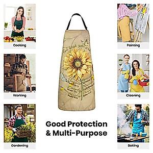 KIYIYZER Christian Gifts for Women, Inspirational Gifts for Women, Religious Cooking Apron Sunflower Gifts for Women Birthday Gifts for Mom Grandma