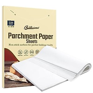 220 Pcs 12x16 In Parchment Paper Sheets, Baklicious Pre-cut Non-Stick Parchment Baking Paper for Air Fryer, Oven, Bakeware, Steaming, Cooking Bread, Cupcake, Meat, Cookies