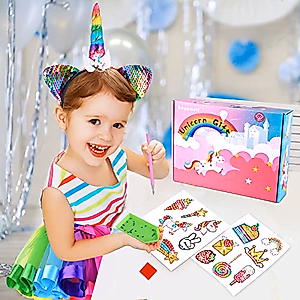 Beauwell Unicorn Gifts Toys for Girls - 3, 4, 5, 6, 7, 8, 9 Year Old Girl Birthday Gifts, Surprise Box, Christmas Gift, Includes Unicorn Skirt, Unicorn Headband, Unicorn Diamond Painting Kits