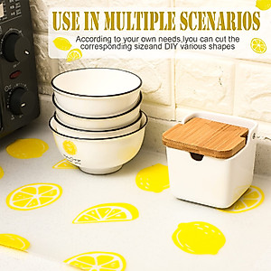 8 Pieces Refrigerator Liner Drawer Liner for Kitchen Cabinets Washable Refrigerator Mats Eva Non Adhesive Shelf Liners Easy to Cut Drawer Cover Sheet for Fridge Dresser, 17.7 x 11.8 Inch (Lemon)