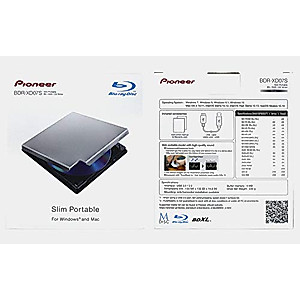 Produplicator Pioneer BDR-XD07S Portable 6X Blu-ray Burner External Drive Bundle with USB Cable - Burns CD DVD BD DL BDXL Discs