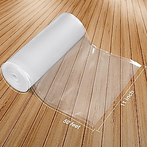 Vacuum Sealer Bags Rolls For Food Saver,Seal a Meal, Weston. Commercial Grade, BPA Free,Great for vac storage Bags, Meal Prep with sous vide (11" x 50', Clear)