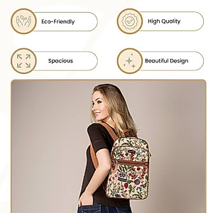 Signare Tapestry backpack purse for Women computer backpack bookbags for women with Morning Garden Design (BKPK-MGD)