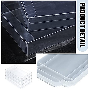 100 Pack Clear Favors Boxes Plastic Gift Boxes Transparent Crystal Photo Greeting Card Storage Box Clear Fold Wrap Boxes Case for A2 Paper Envelope Letter Packaging, 4.5 x 1.0 x 5.9 Inch