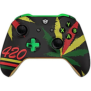 HEXGAMING BLADE Wireless Controller for Xbox Series X & S, for Xbox One, and for Windows 7/8/10-2 Remappable Back Buttons - Triggers Stop - Interchangeable Thumbsticks - Weeds Gold Labeled
