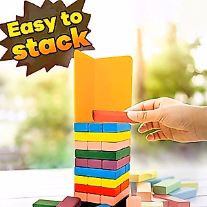 Hogar Wood Block Tower Stacking Tray Game Accessory Ages 6 to Adult - Compatible with Tipsy Tower, Lewo, WE Games and More