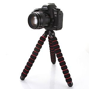 FocusFoto Octopus Flexible Portable Tripod Stand 1/4'' 3/8'' Screw Mounting for Pentax Olympus Action Camera Digital DV DSLR Camera Large Size