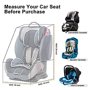 RUCYEN Car Seat Travel Bag, Infant Seat Travel Bag with Padded and Adjustable Shoulder Strap, Car Seat Travel Bag for Airplane, Large Gate Check Bag for Airplane, Car Seat Bags for Travel, Dark Grey