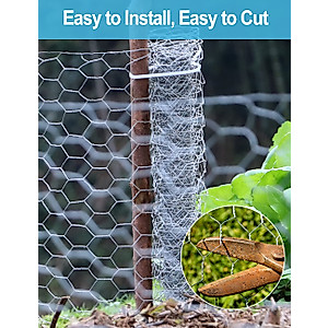 TOYPOPOR Chicken Wire 40cm x 15m, Outdoor Anti-Rust Hexagonal Galvanized Chicken Wire Fencing, Chicken Wire Mesh to Protect Gardening Plants Vegetables Flowers Fruits from Dogs, Rabbits,Squirrels