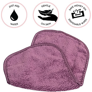 S&T INC. Reusable Makeup Remover Wipes, Microfiber Face Cloths for Washing Makeup and Oil from Skin, Travel Essentials, Assorted Solids, 6 Inch x 12 Inch, 5 Pack