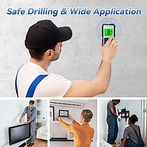 Stud Finder Wall Scanner - Upgraded 6 in 1 Electronic Stud Detector Wood Wall Magnetic Stud Sensor with LCD Display Sound Warning Studs Detection Beam Finder for Drywall Joist Pipe Live AC Wires Metal