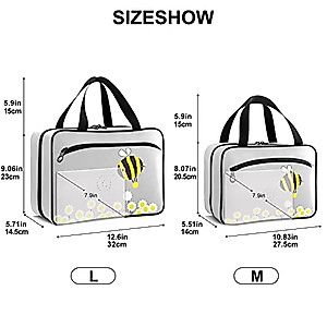 Naanle Medicine Storage Bag Bumblebee Blooming Daisies Empty Large Family First Aid Box Pill Bottle Organizer for Home Office Car Outdoor Travel Camping Emergency Medical Supplies